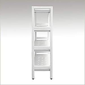 Anthology Spa Asta 4-Tier Free Standing Rectangular Bathroom Utility Storage Shelf Rack, Powder-Coated Metal Storage Shelf Stand, B302 (Pure White), 22 inches(W) x 11 inches(D) x 40 inches(H)