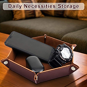 K.T. Fancy Dice Tray 8 Pieces Folding D&D Dice Tray Dice Holder Storage Box for Dice Rolling Tray PU Leather and Velvet.