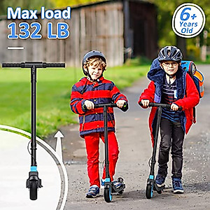 VOLPAM SR05 Electric Scooter for Kids Age of 6-12, Brushless Motor with Colorful Rainbow Lights (SR05-Black)