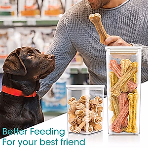 TBMax Dog Treat Container with Airtight Lids | 6 Pieces Plastic Dog Food Storage Containers Set | Pet Treat Jar for Dog Snacks Cat Treat Bird Seed