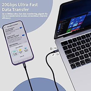 SUTWKAM USB C 3.2 Gen 2 Cable Full Featured [100W Charge, 20Gbps Data, 4K Video] Compatible with USB C Monitor, PSS Drive, Thunderbolt 3/4, iPhone, Samsung, MacBook, Pad, Laptop and More