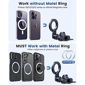 OQTIQ for MagSafe CD Phone Mount[Hollow Ring Design] Magnetic Phone Holder for Car CD Phone Holder Mount for iPhone 15 14 13 Pro Max Mini Plus MagSafe Case All Phones