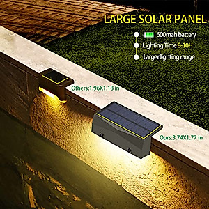 JOFIOS Solar Deck Lights Outdoor, 7 Colors Solar Step Lights LED Waterproof Solar Pool Side Lights Fence Lights Stair Light for Railing, Deck, Patio,Yard (6 Pack)