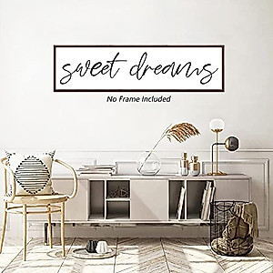 Sweet Dreams Wall Decor Above Bed Canvas Wall Art Sweet Dreams Sign Master Bedroom Wall Decor for Farmhouse over the Bed Wall Decor 16x64 Inch Unframed