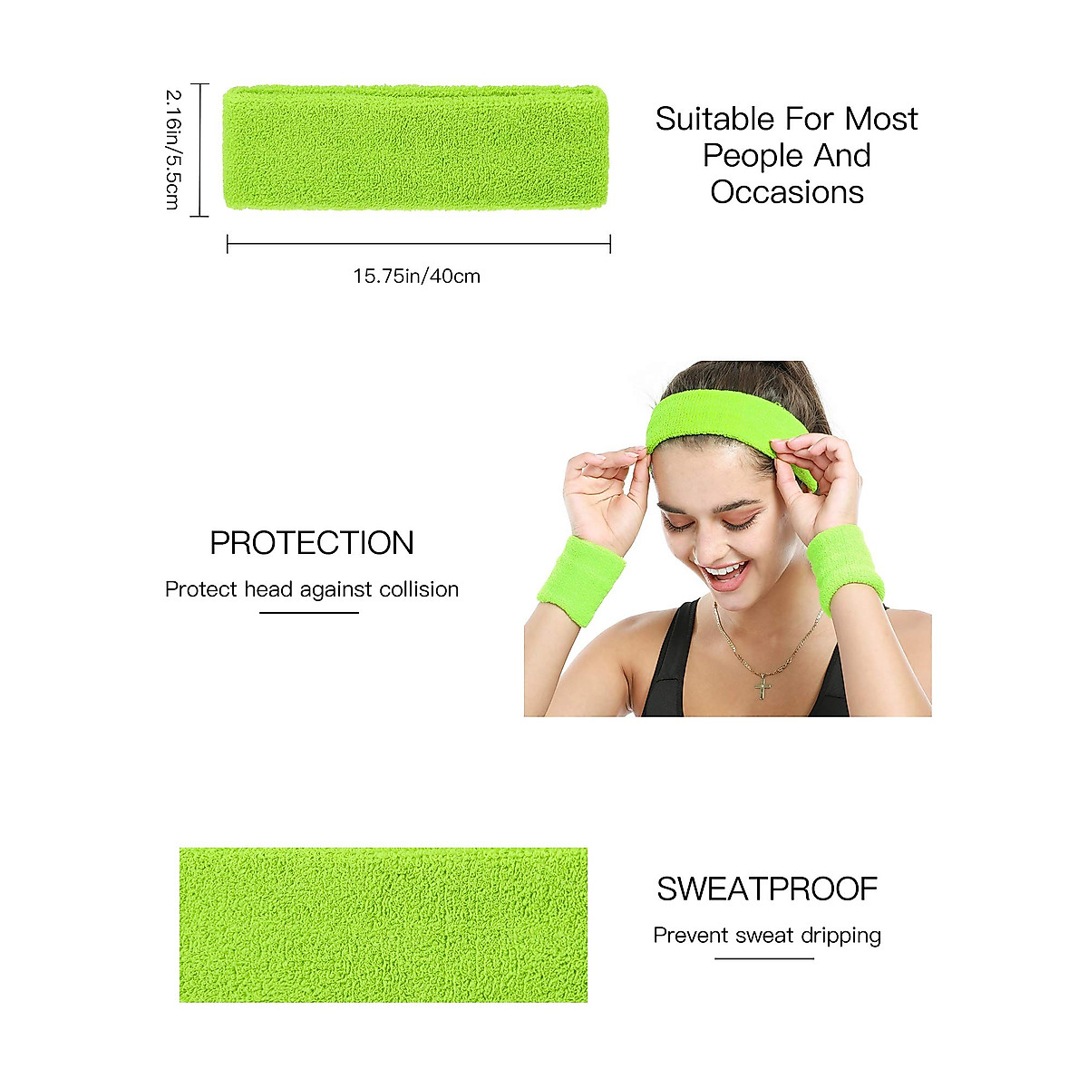 SATINIOR 80s Neon Leggings Party Retro Jogging Sports Headband Wristbands Leg Warmers (Rose Red)