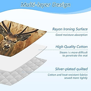 GOODOLD Antler Deer Ironing Mat Portable Travel Ironing Pad for Washer,Dryer,Table Top, Iron Board Alternative Cover, Large Heat Resistant Ironing Blanket