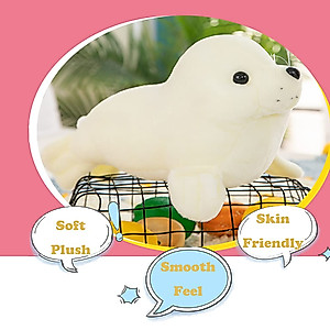 CHELEI2019 15.7" Seal Stuffed Animal,White Chubby Seal Plush Hug Pillow Toy,Gifts for Kids