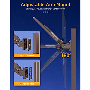 LED Parking Lot Lights 320W 250W 200W, LED Shoebox Light 5000K Adjustable Arm Mount, UL Listed Outdoor Pole Light with Photocell, IP65 Waterproof Commercial Street Area Lighting 100-277V (2 Pack)