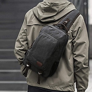 S-ZONE Mens Sling Bag Chest School Shoulder Backpack Satchel Outdoor Crossbody Pack