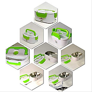 Sweet Home Bee 2 in 1, Electric Lunch Box –FAST HEATING, Car, Truck, Home Use, Portable Food Warmer Heater with Food Grade Removable Stainless Steel Container and Fork