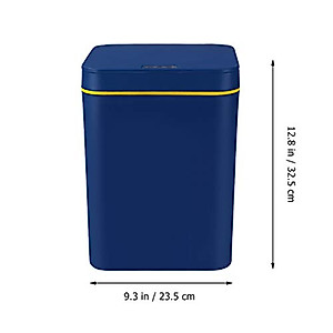 Hemoton Automatic Trash Can Motion Sensor Kitchen Garbage Bin Touchless for Bedroom Bathroom 16L Blue