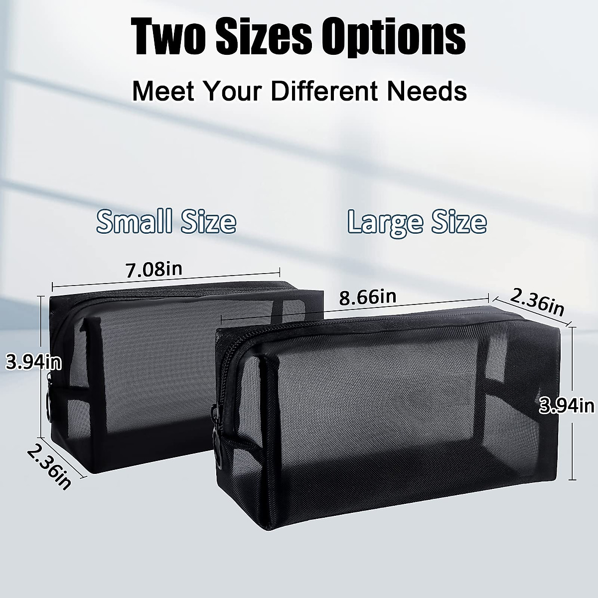 Aosbos Large Pencil Pouch Aesthetic Pencil Case Clear Pencil Box Mesh Pencil Bags with Zipper Pen Pouch Pen Storage Pouch, Grey