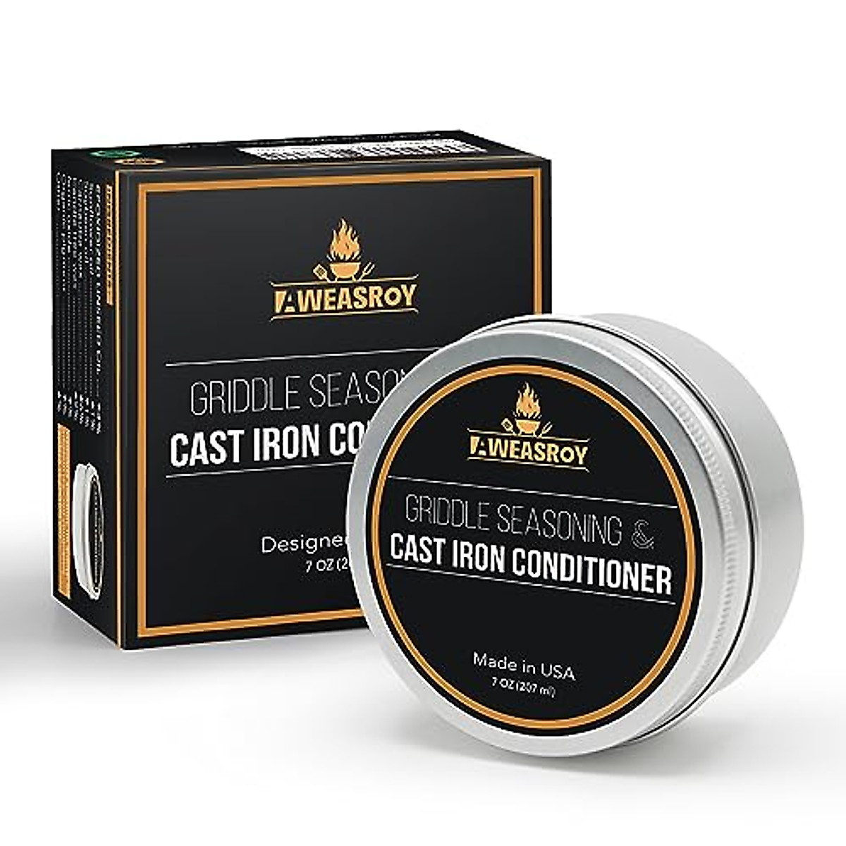 AWEASROY Griddle Seasoning for Blackstone and Cast Iron and Carbon Steel Seasoning, Maintain a Cleaner Non-Stick Skillet, 7 Ounce