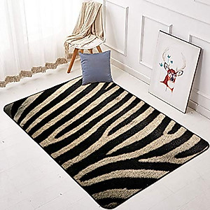 LIKETN 3D Imitation Animal Fur Area Rug Living Bedroom Zebra Outdoor Rugs Tiger Print Pattern Leopard Carpet Indoor Runner Rugs Washable Door Mat Kid's Room Home Décor 2' X 3'