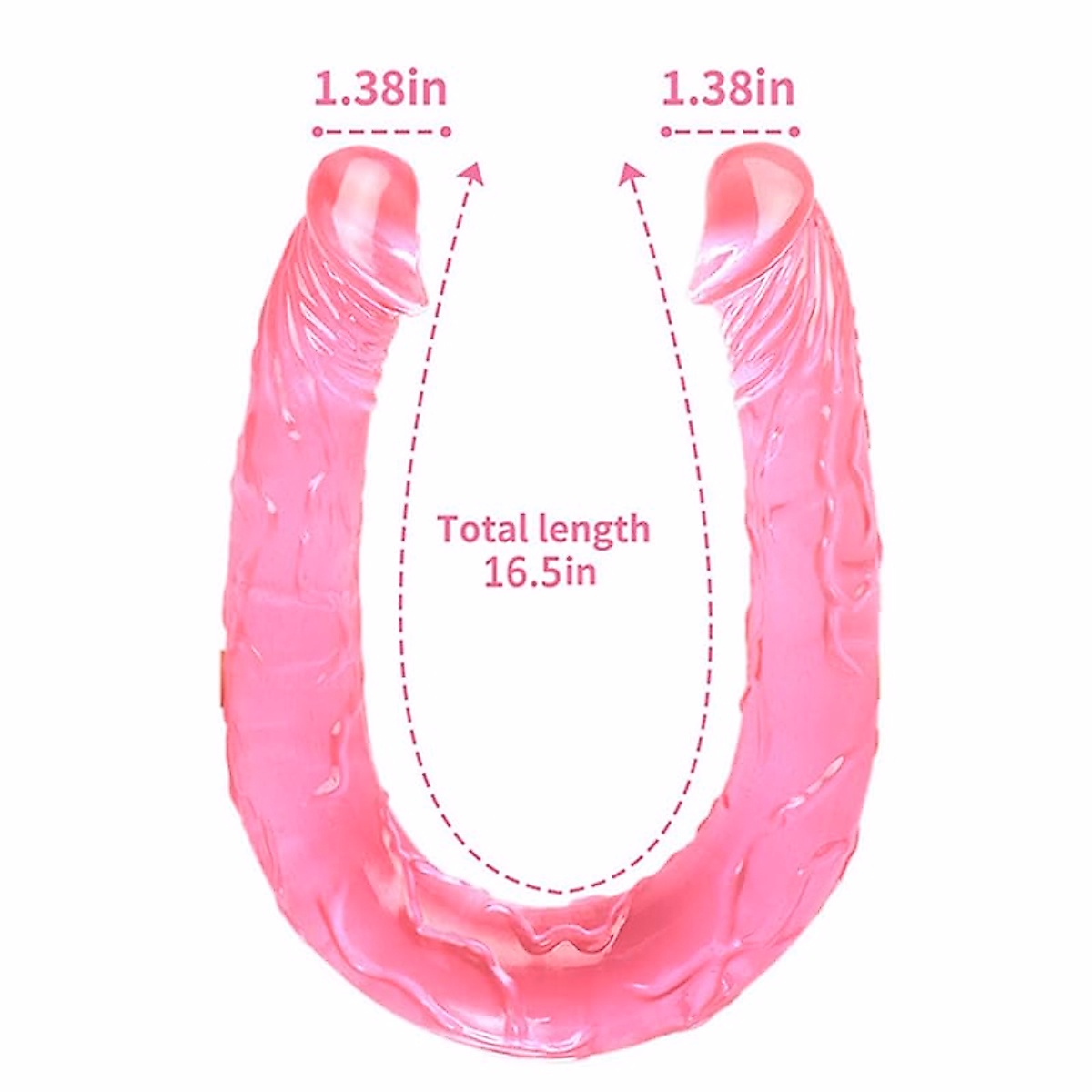 Non-irritating 18.11 inches Silicone Material Double Headed Silicone Strong Suction Cup for Hands-Free Realistic Classic Double-Ended Wand for Women - XjmFx26-2