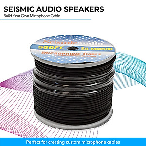 Seismic Audio Speakers Microphone Cable, Build Your Own Mic Cable, Spool of 500 Feet Cable