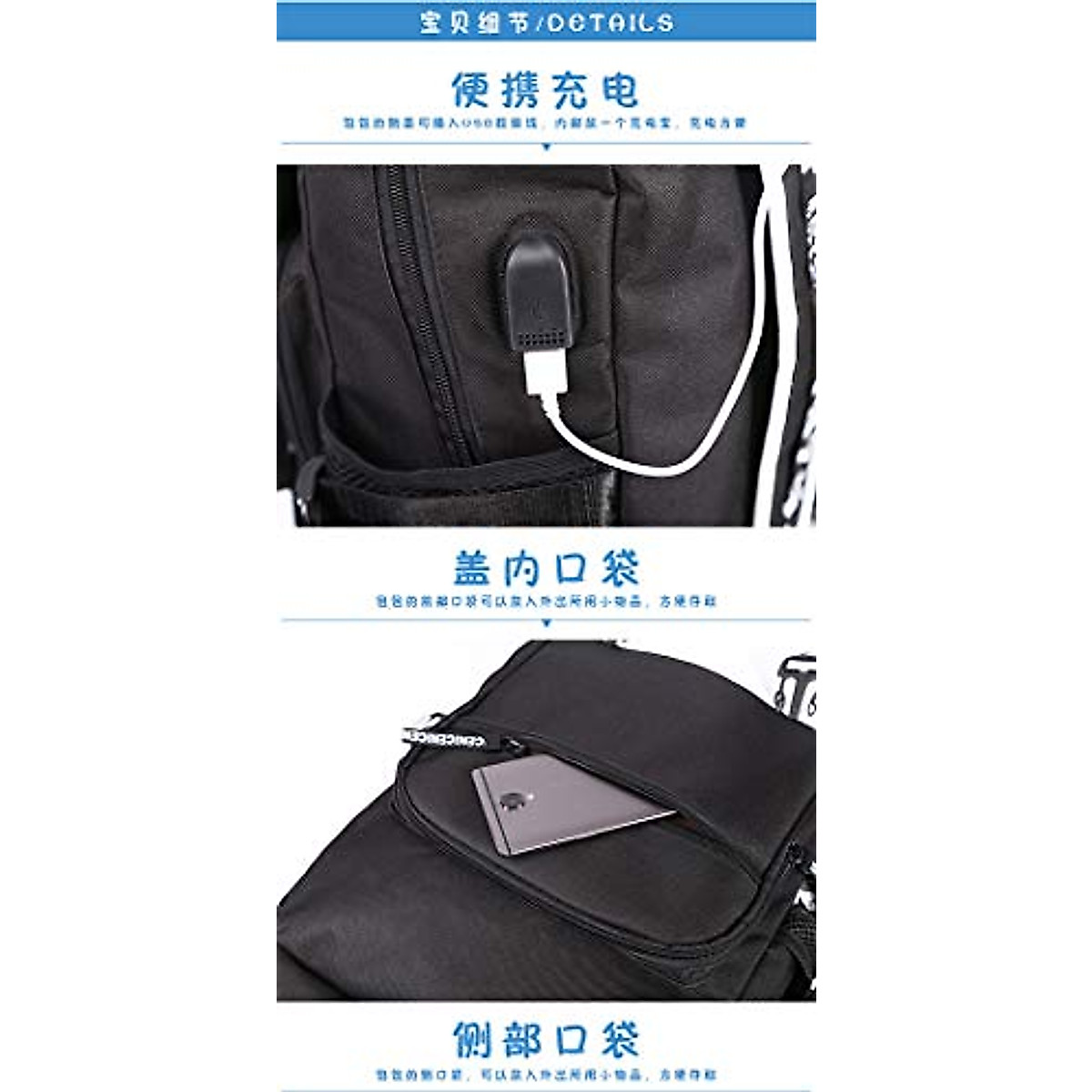 GO2COSY Anime Tokyo Ghoul Backpack Daypack Student Bag Kaneki Ken School Bag Bookbag Shoulder Bag