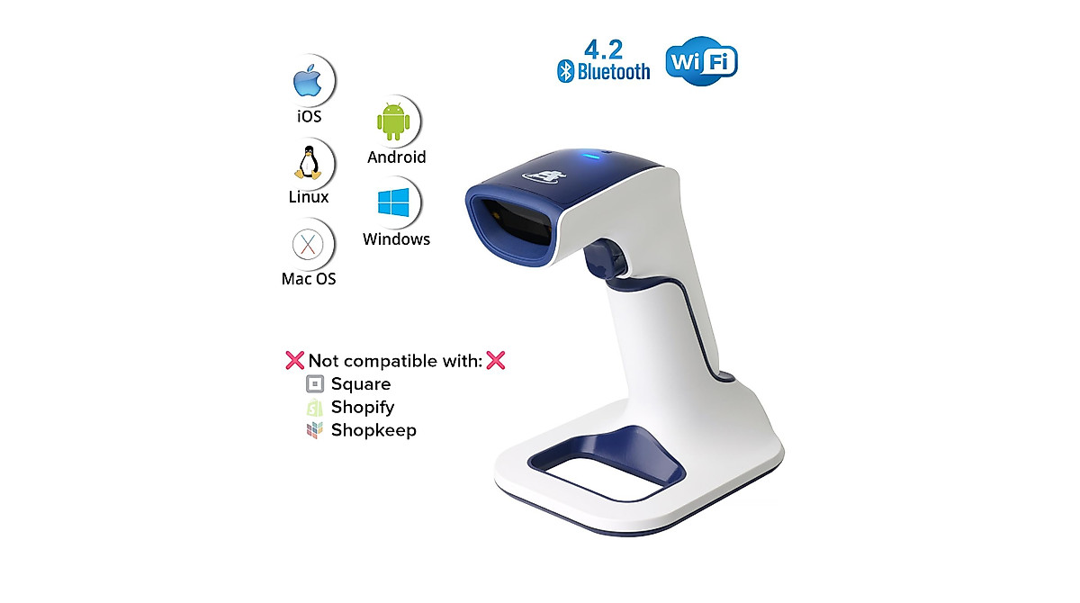 ScanAvenger Wireless 1D Barcode Scanner - Fast, Cordless & Rechargeable