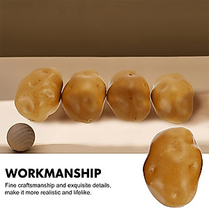 6pcs Fake Vegetables Simulation Potato Props Fake Potato Tabletop Decor Home Accents Decor Food Decor Faux Potatoes Desk Topper Potato Heads Model Potato Decoration Home Potato Prop Pu Food