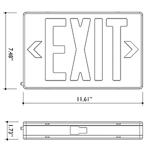 Ainfox 2 Pack LED Exit Sign Emergency Wall Light, Back -up Letter Cover (red/2pack)