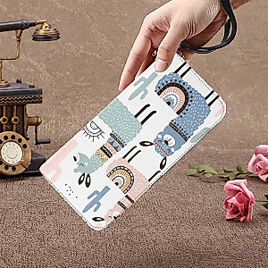 InterestPrint Llama Cactus Zip Around Wallet for Women