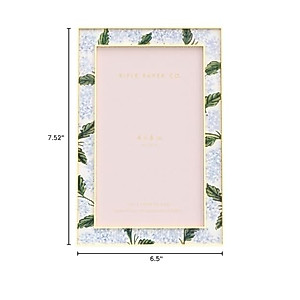 RIFLE PAPER CO. Hydrangea 4x6 Picture Frame For Special Photos With Friends And Family, Stylized Pattern Single Photo Frame For Desks, Cabinets, And Nightstands