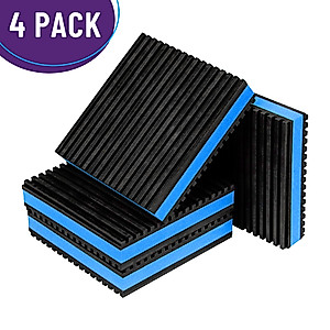 Mxclimate Anti Vibration Pads, Rubber-EVA Vibration Dampeners 4" x 4" x 7/8" Isolation Pad for Air Compressor,Washing Machine,AC Units,Treadmill 4Pack