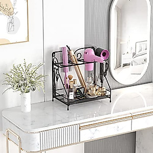 Hair Dryer Holder Hair Tool Organizer Hair Dryer Organizer and Curling Iron Holder for Dresser Brushes/Hair Straighteners/Styling Tools