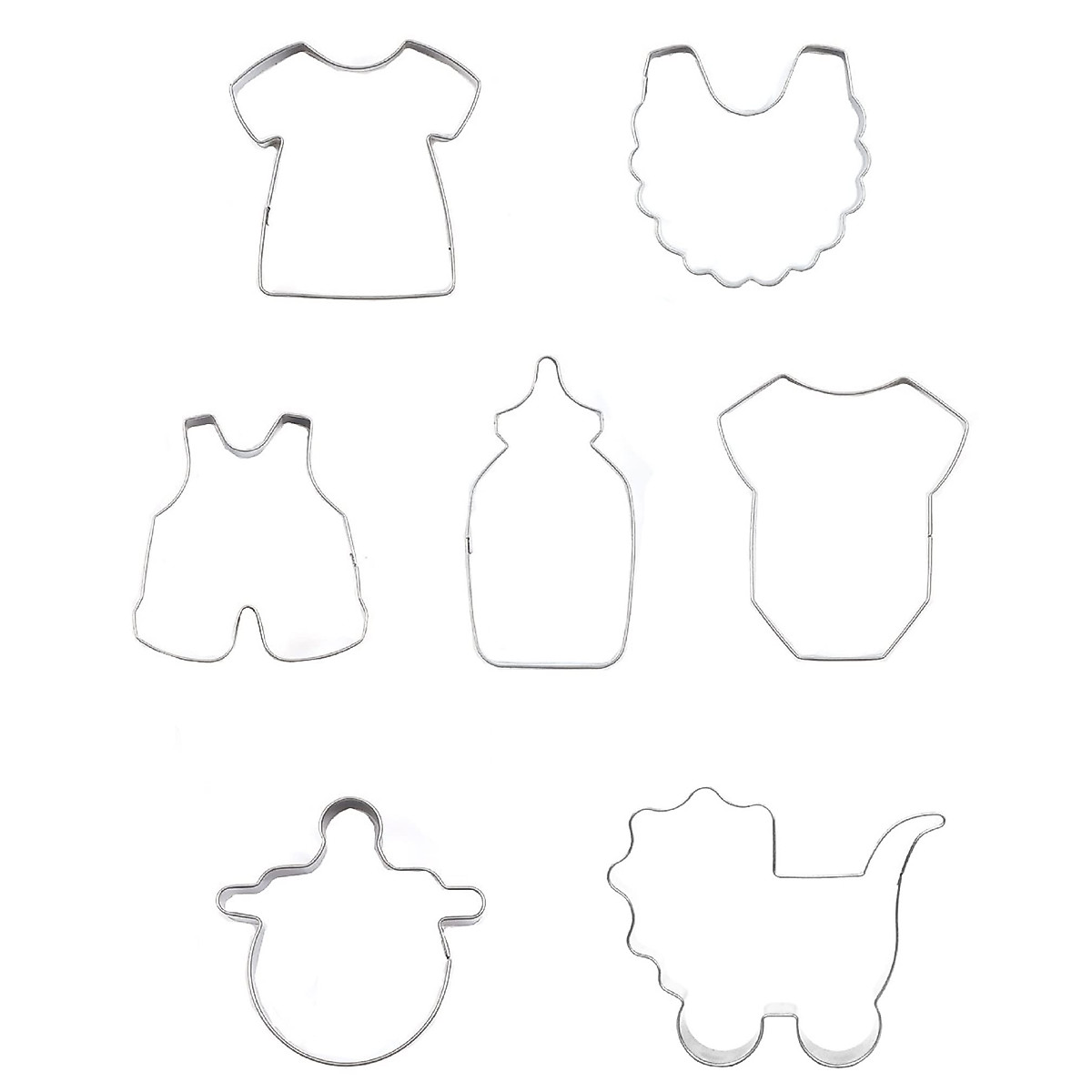  Baby Shower Series Cookie Cutters Set of 7 pcs, Stainless Steel Fondant Cutter Molds Baking DIY