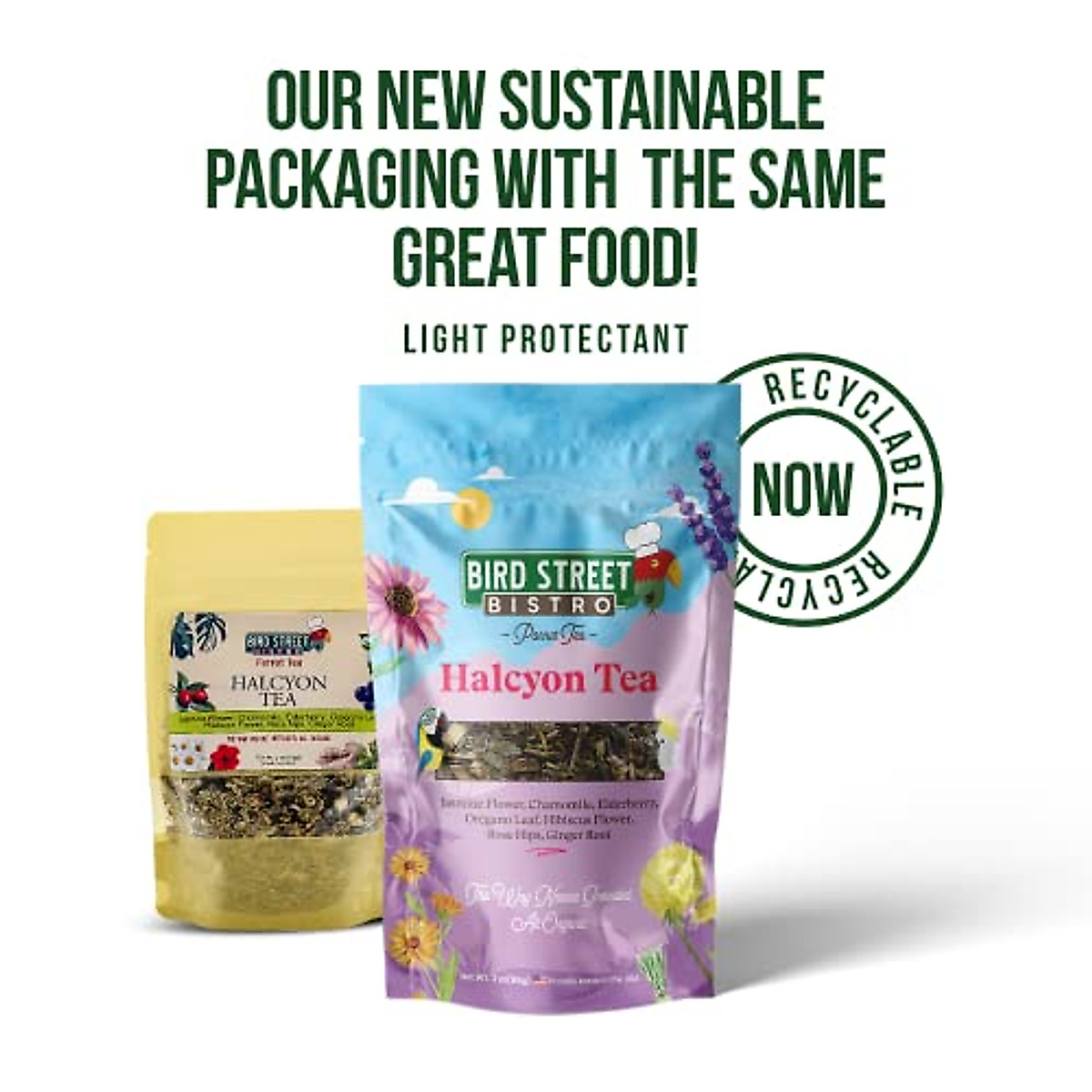 Bird Street Bistro Parrot Tea 3oz - Parakeet Food - Parrot Food & Cockatiel Food Vitamin Substitute - Bird Health Supplies - Bird Food Parrot Tea - Bird Food Topper