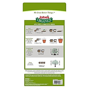 Jobe’s Organics Granular All Purpose Fertilizer, Easy Plant Care Fertilizer for Vegetables, Flowers, Shrubs, Trees, and Plants, 4 lbs Bag