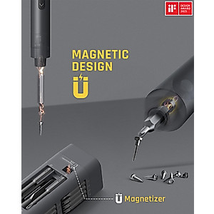 Fanttik E1 Max 3.7V Mini Electric Screwdriver, Precision Electric Screwdriver, 50-in-1 Magnetic Bits, Max 3 N.m, Magnetic Storage, 5/32''Hex, Repair Tool Set for Phone Camera Laptop Watch - Grey