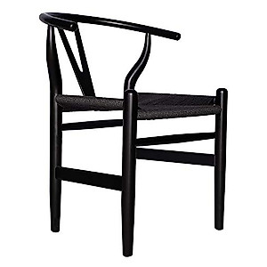 Amazon Brand - Stone & Beam Classic Wishbone Dining Chair, 22.4"W, Black / Black