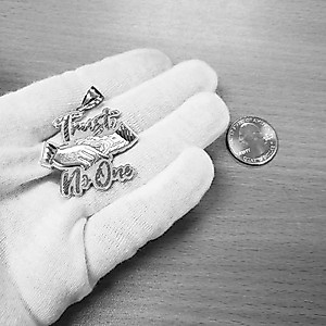 LA BLINGZ Sterling Silver TRUST NO ONE Hip-Hop Pendant