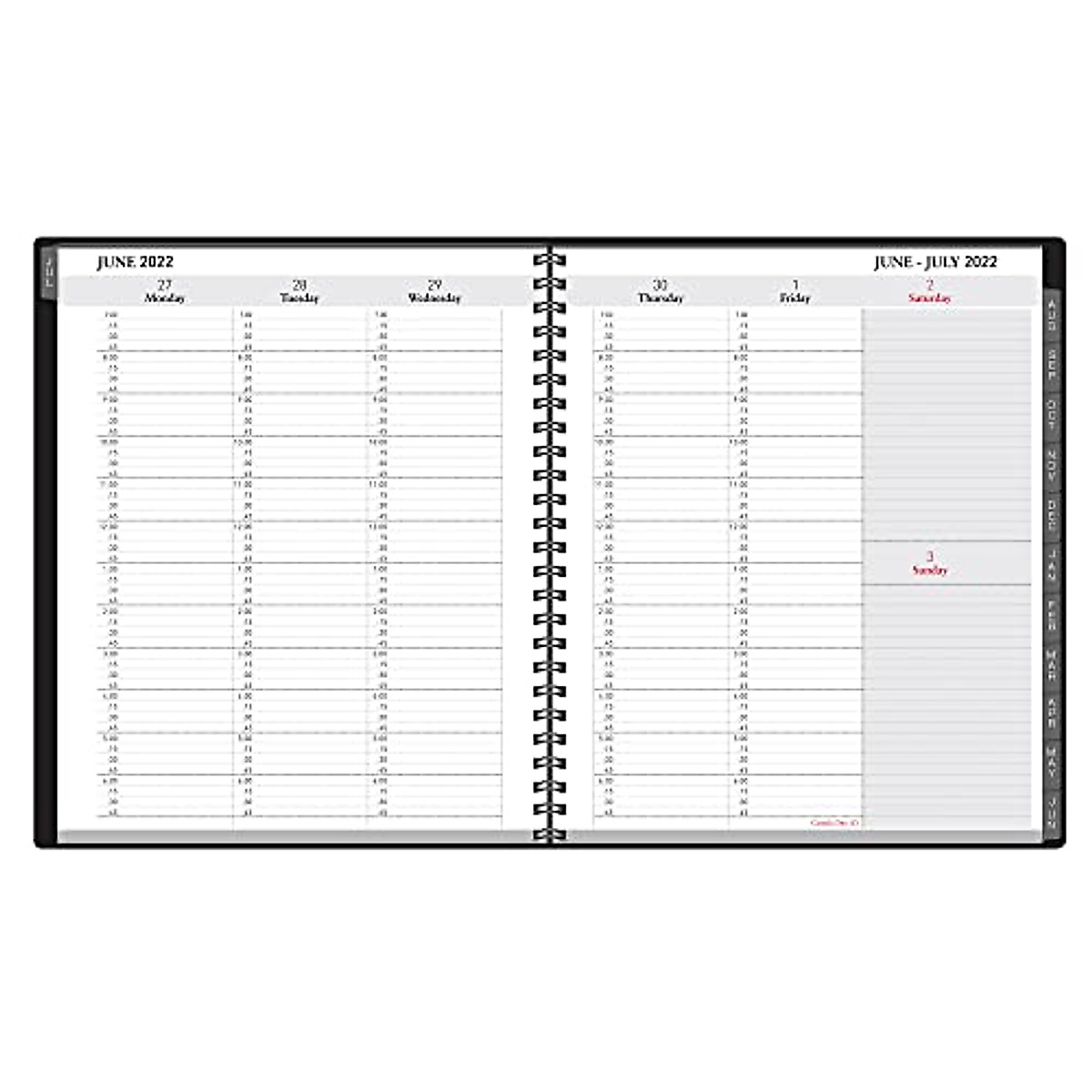Office Depot® Brand Weekly/Monthly Academic Planner, Vertical Format, 8" x 11", 30% Recycled, Black, July 2022 to August
