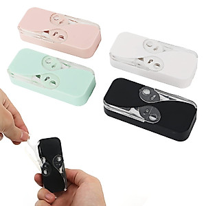 4Pcs Portable Floss Dispenser Holder Travel Dental Floss Case, Automatic Floss Picks Case Organizer Premium Refillable Floss Pick Container for Women Men Teeth Cleaning