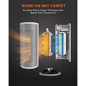 Upstreman Space Heater for Indoor Use, 1500W Fast PTC Ceramic Heating, 3s Instant Heating, 70° Oscillating,Tip-Over Protection,Small Heater for Office, Bedroom and Desk Use, White