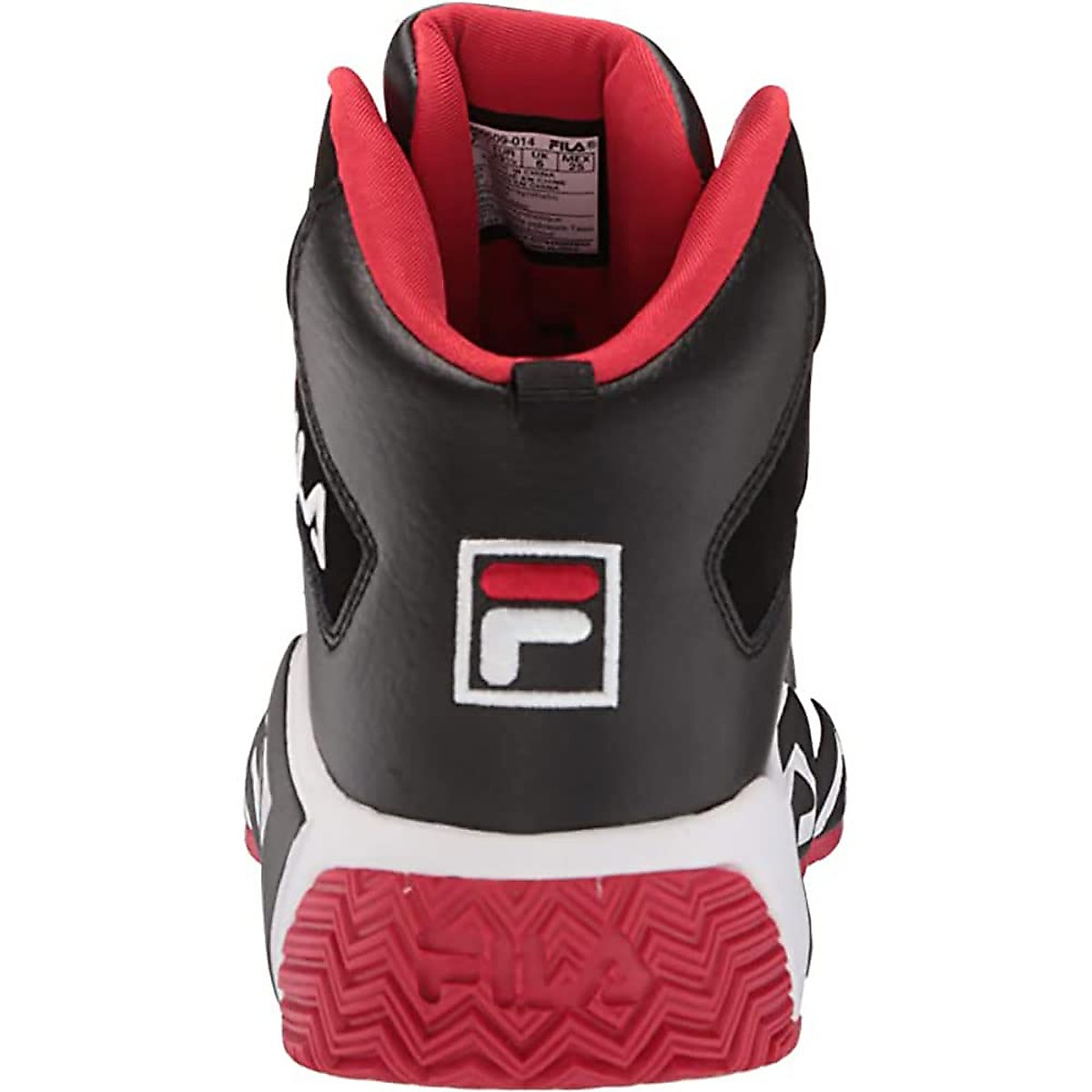 Fila Men's Mb GID Lightweight Padded Comfortable Fashion Sneakers, Black/White Red, 10