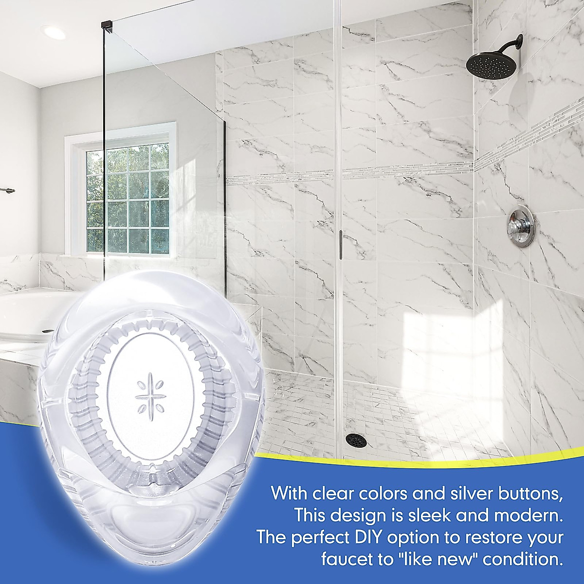 LIBERAQUAR Sb-170 Single Handle, for Use with Valley Kitchen, Lavatory and Tub and Shower Faucets, Acrylic, 2-7/8" W x 1-3/4" Base, Clear