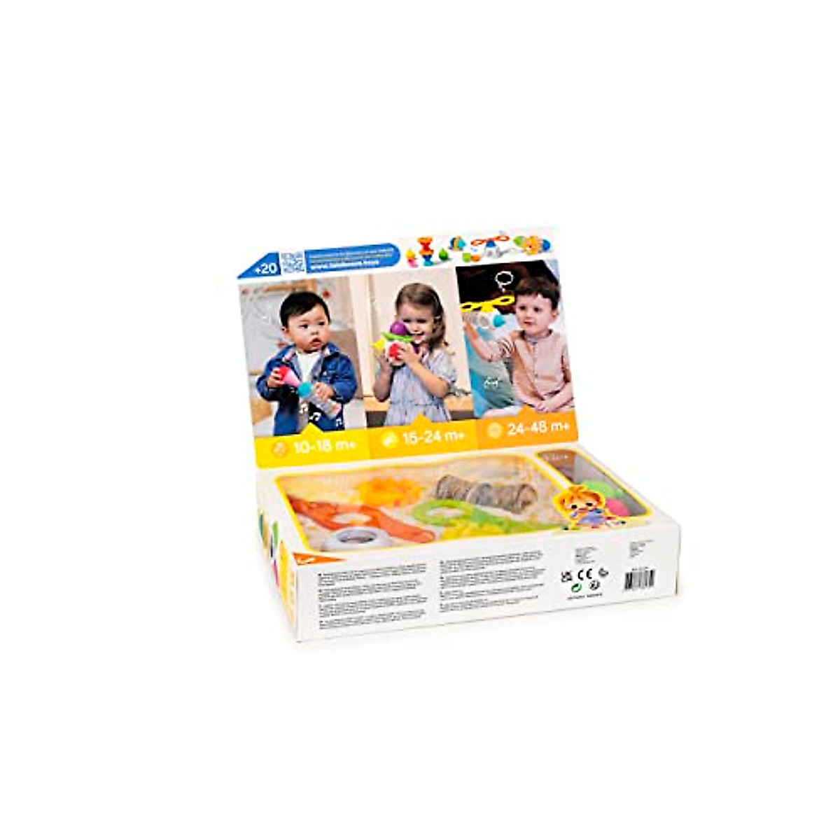 Lalaboom My First Step-by-Step Developmental Sensory 21 Piece Bead Activity Set – Pop, Twist, Mix, Stack, Spin, and Lace — STEM Focus – Dishwasher Safe - Ages 10 Months - BL600,Multicolored