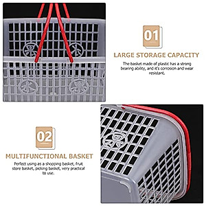 Yardwe Plastic Fruits Picking Baskets 5pcs Kitchen Plastic Baskets with Handle Mini Shopping Basket Decorative Basket Fruit Picking Basket for Vegetables Garden Gathering