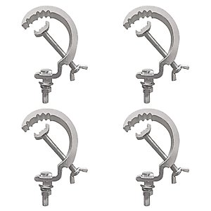 Stage Light Clamp Hook,with Anti-injury clip Aluminum Alloy Truss Clamp for DJ Lights Par Spotlight Moving Head Light Pole Mount Stage Lighting Kit Lighting Stand and Truss Package (4 Pack)
