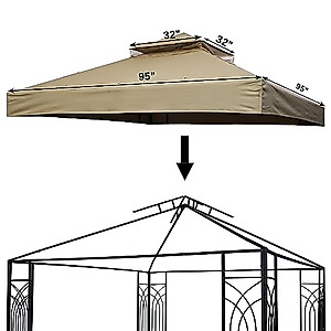 SCOCANOPY 8'x8' Gazebo Replacement Top for Model L-GZ385PST A101003000