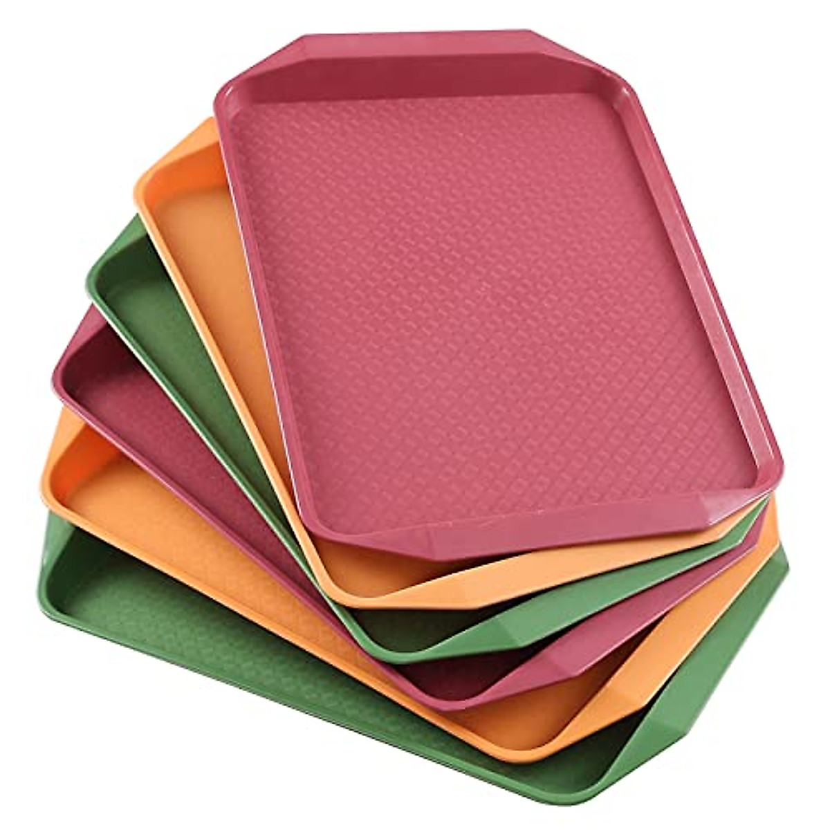 Leendines Plastic Food Serving Trays, 6 Packs Cafeteria Trays