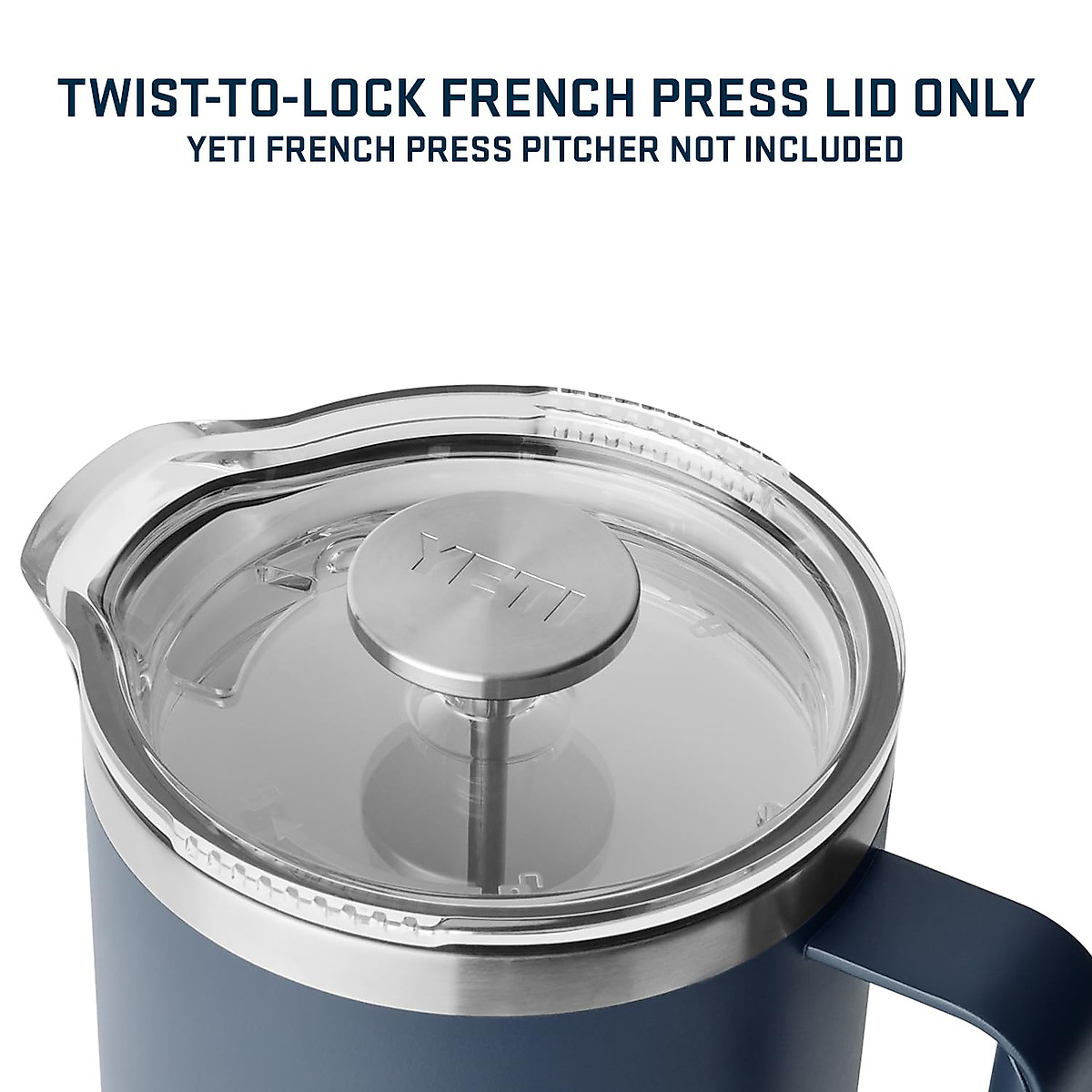 YETI Rambler 64 oz Twist-To-Lock French Press Accessory Lid with GroundsControl Filter (Lid Only)