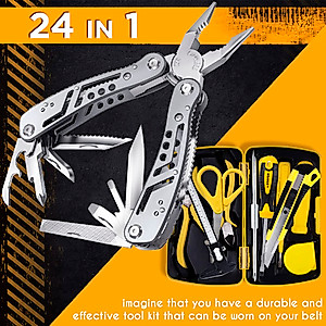 Multitool 24-in-1 with Mini Tools Knife Pliers and 11 Bits - Multi Tool All in One Multi Function Gear for Men Best Multi-tool Kit for Work EDC Camping Backpacking Survival - Great Gift for Men 2238