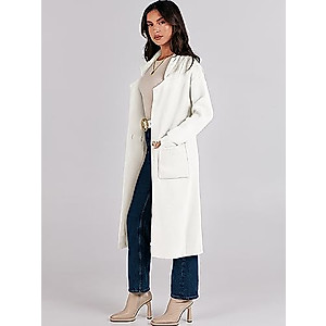 ANRABESS Women Fall Coat Long Sleeve Jacket Coatigan Open Front Button Pockets Long Cardigan Oversized Slouchy Sweater Coat 2023 Trendy Clothes B1132mibai-L
