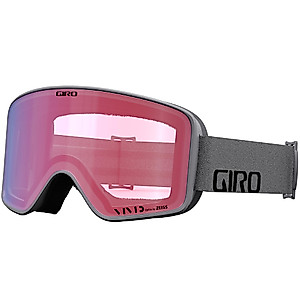 Giro Method Ski Goggles - Snowboard Goggles for Men, Women & Youth - Grey Wordmark Strap with VIVID Onyx/VIVID Infrared Lenses