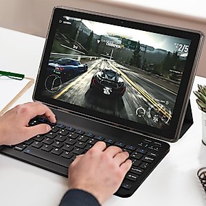 Tablet With Keyboard 2 in 1 Tablet 10 Inch Android Tablets Set include Bluetooth Keyboard/Mouse/Case/Stylus/Tempered Film,64GB+4GB WIFI 8MP Dual Camera Android 12 Tableta 6000mAh Battery 10.1" Tab PC