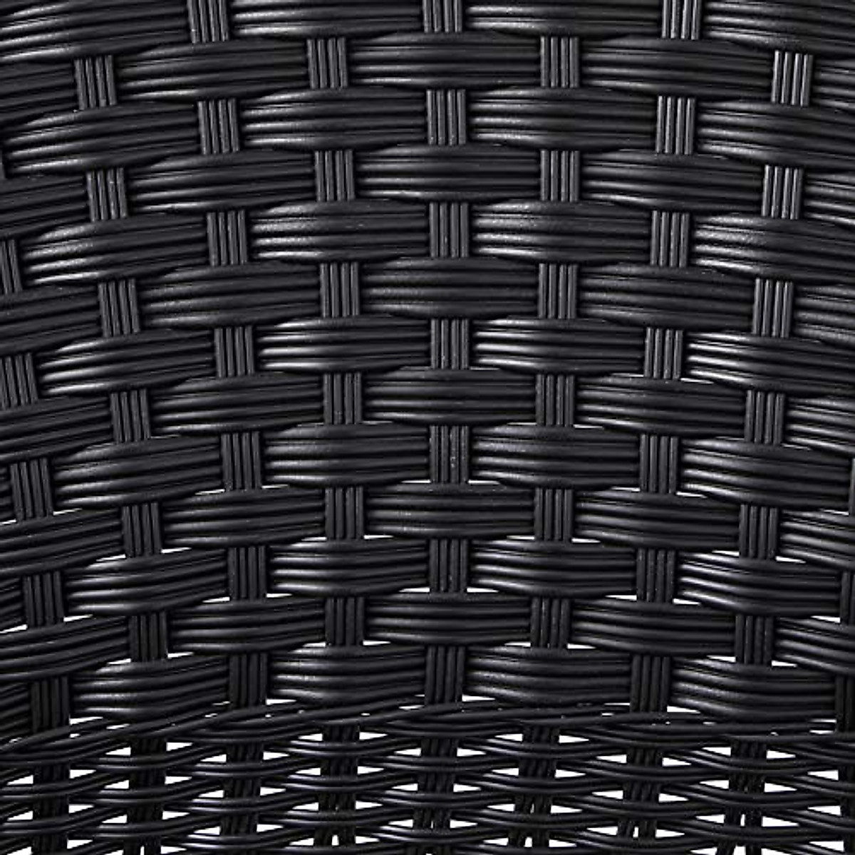 Jeco 3 Piece Rocker Wicker Chair Set, Black